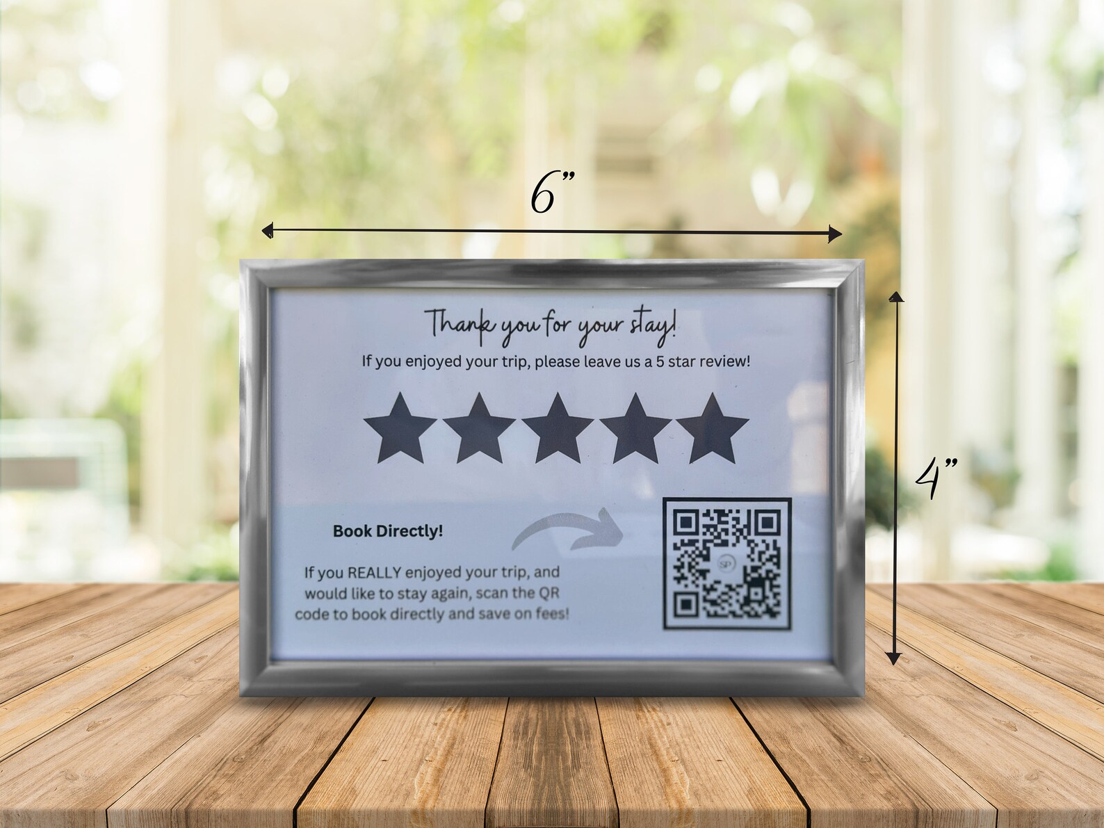 Five Star Review Request Sign for Your Airbnb, VRBO, & Vacation Rentals ...
