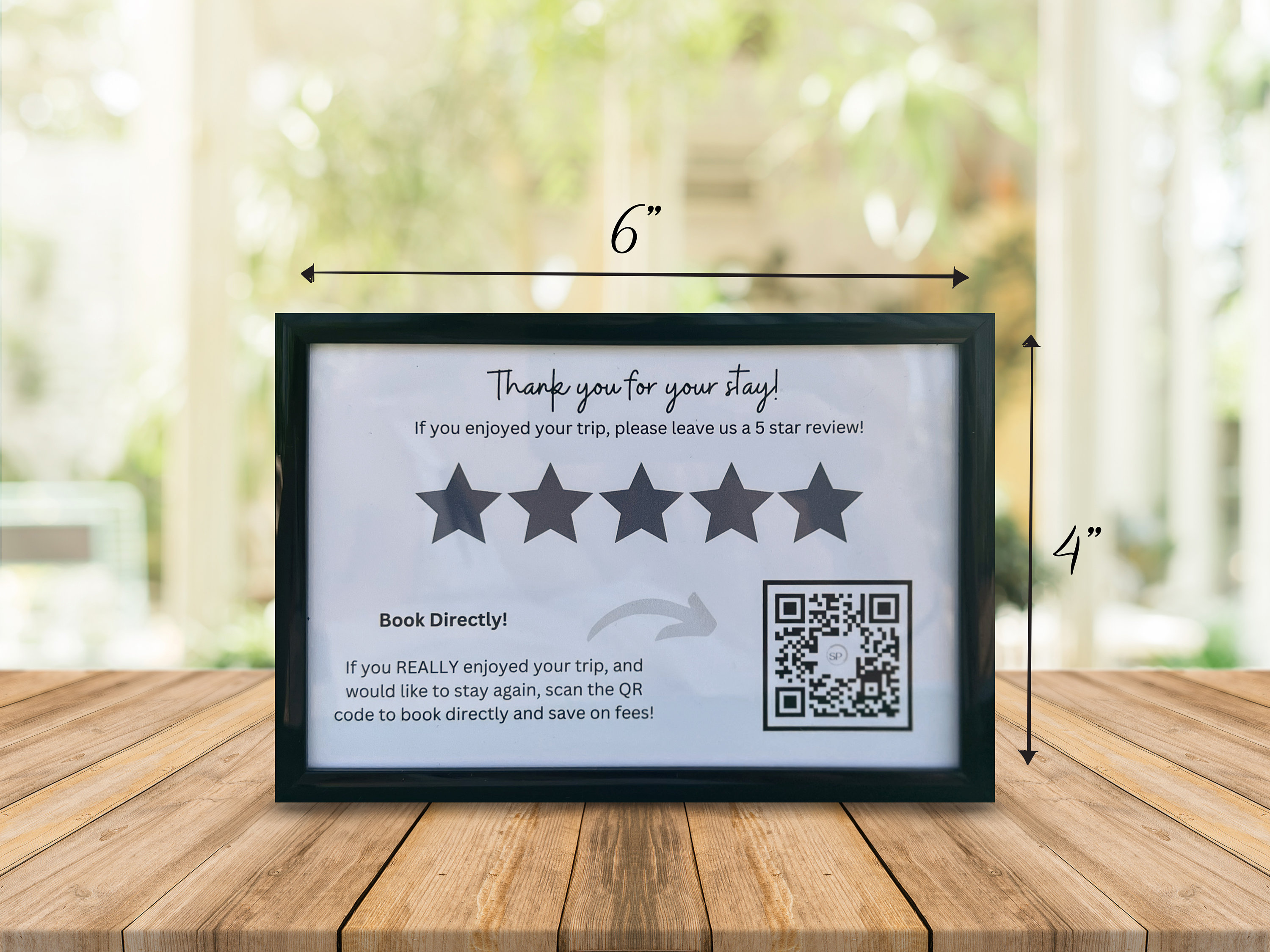 Five Star Review Request Sign for Your Airbnb, VRBO, & Vacation Rentals ...