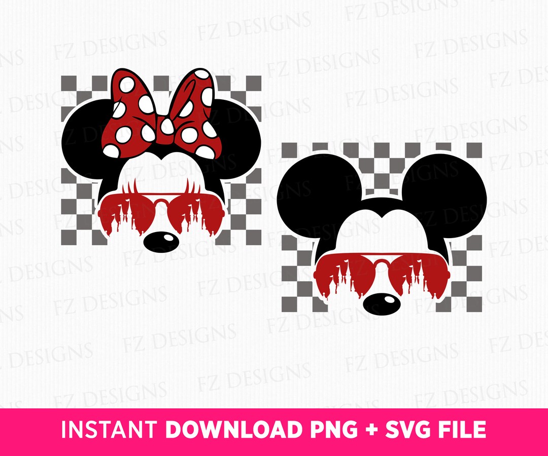 Checkered Mouse and Friend Svg, Magical Kingdom Svg, Family Vacation ...