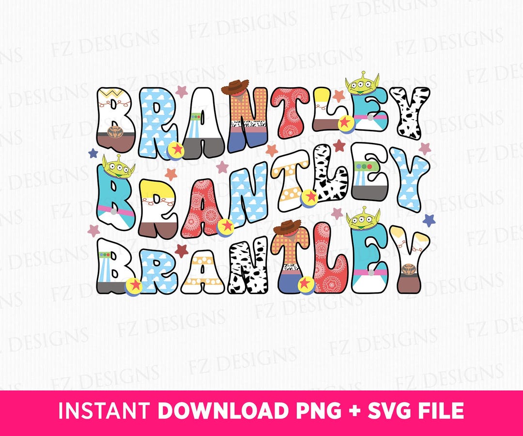 Toy Friends Letters Svg, Brantley Letter Svg, Wavy Letter Svg, Stars ...