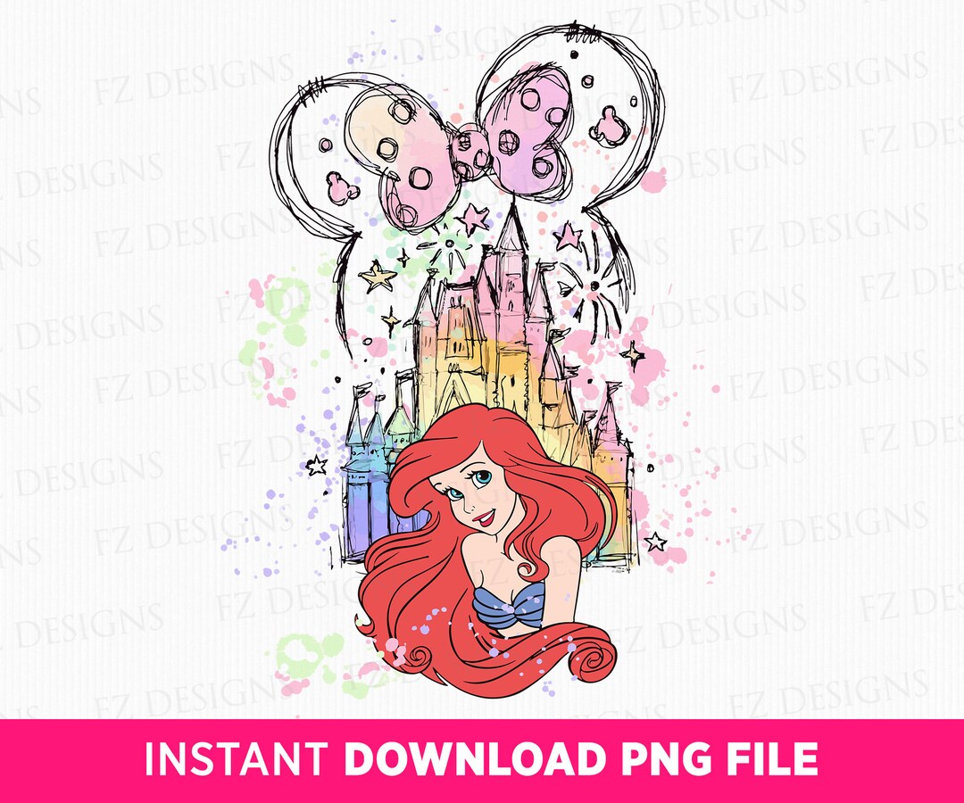Mermaid Princess Png, Watercolor Magical Kingdom Png, Magical Castle ...