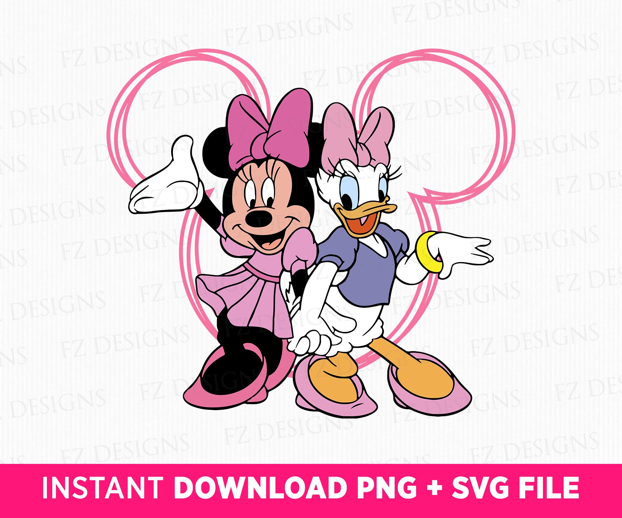 Best Friends Girls Svg Miss Mouse and Duck Svg Mouse Ear - Etsy