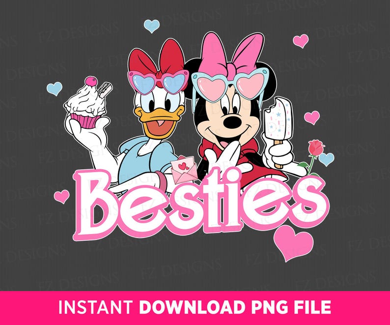 Besties Png, Miss Mouse and Duck Png, Best Friends Png, Girls Trip Png ...