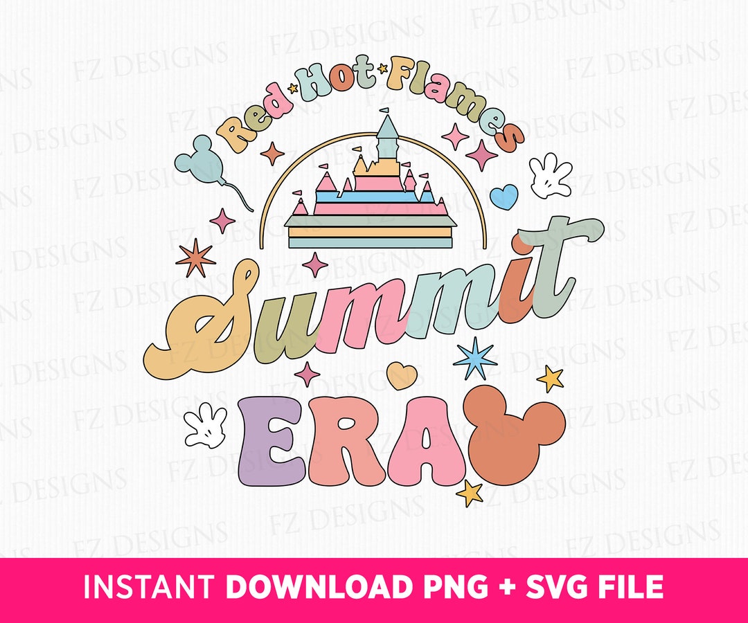 Red Hot Flames Summit Era SVG, Retro Kingdom PNG File - Etsy