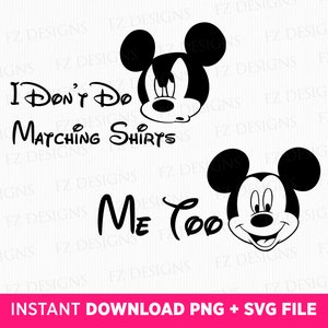 Matching Mouse Couple SVG, Family Vacation Trip, Cricut Cut Files ...