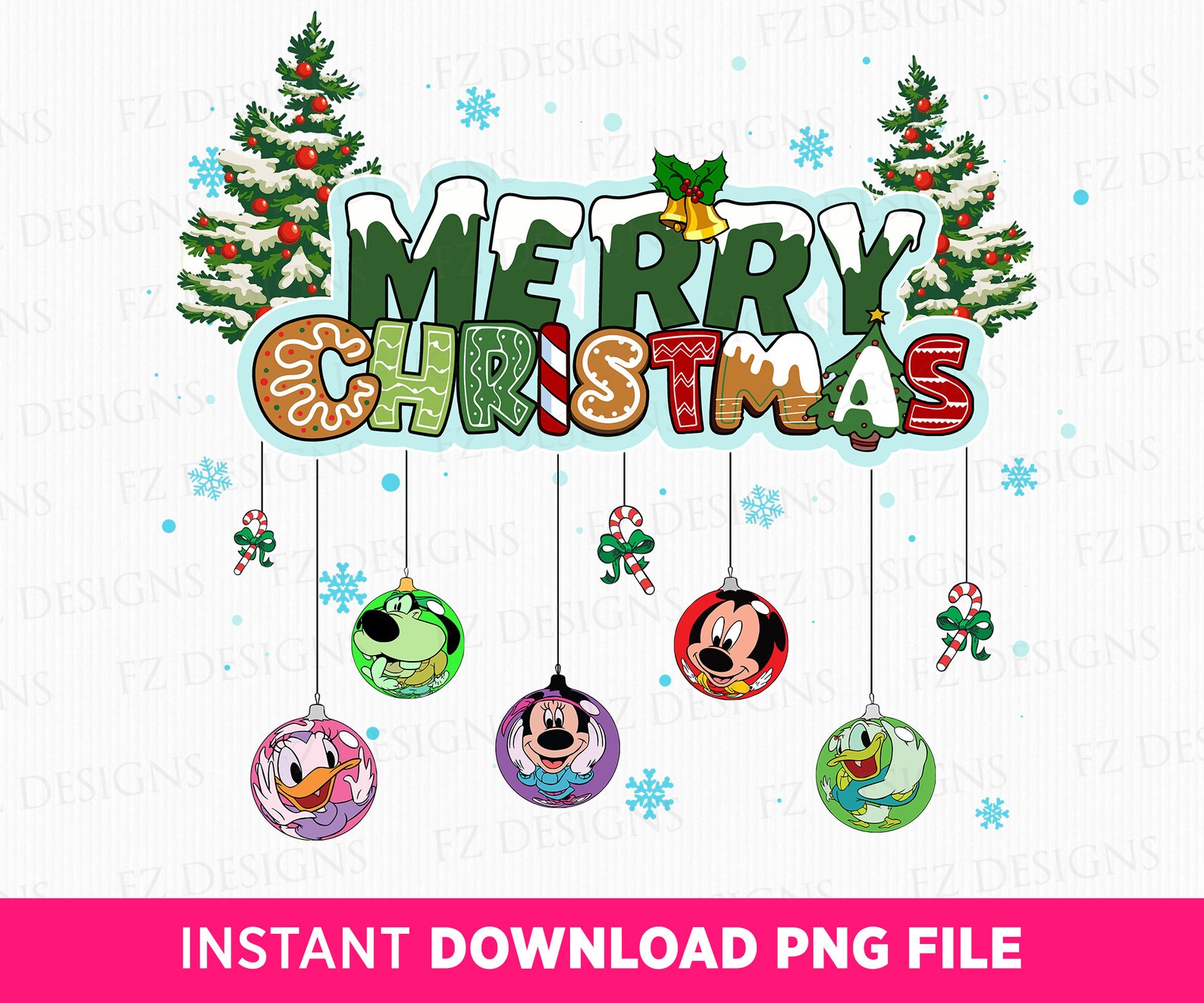 Merry Christmas Png, Mouse and Friends Christmas Png, Christmas ...