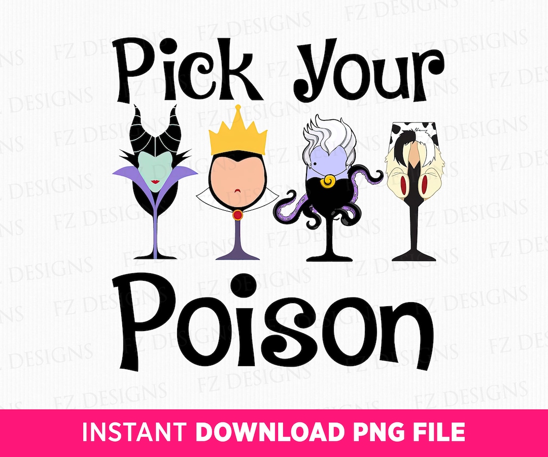 Villains Silhouette PNG, Pick Your Poison Design (instant Download) - Etsy