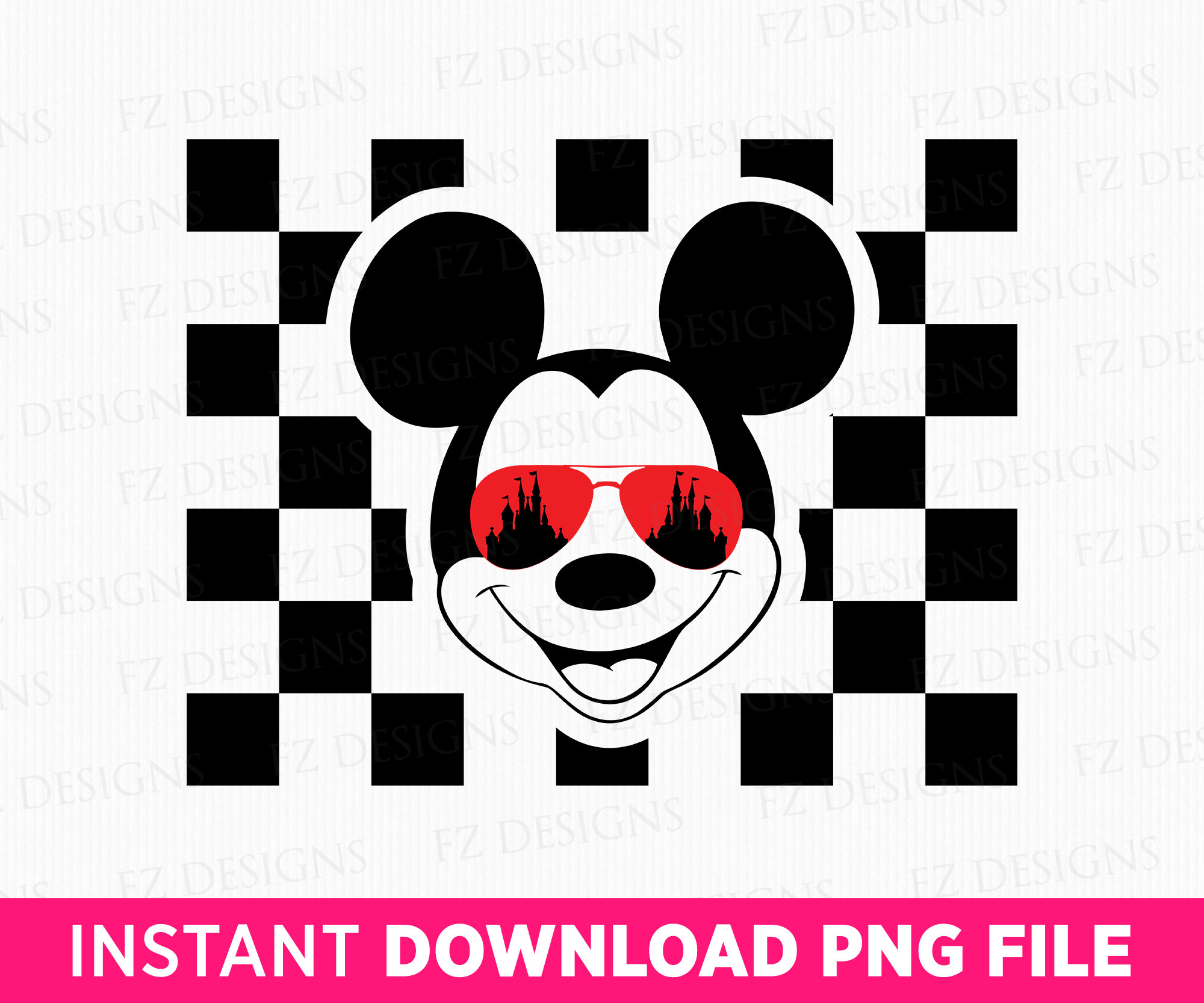 Checkered Mouse With Sunglasses Svg Family Vacation 2023 Svg - Etsy