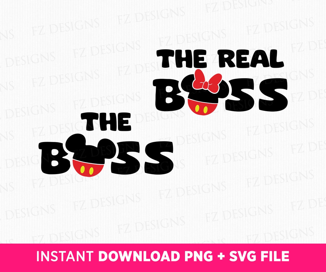 The Boss Svg, the Real Boss Svg, Family Trip Svg, Funny Mouse Couple ...