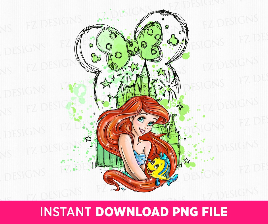 Cute Mermaid Princess Png, Magical Kingdom Png, Family Trip Png, 2024 ...