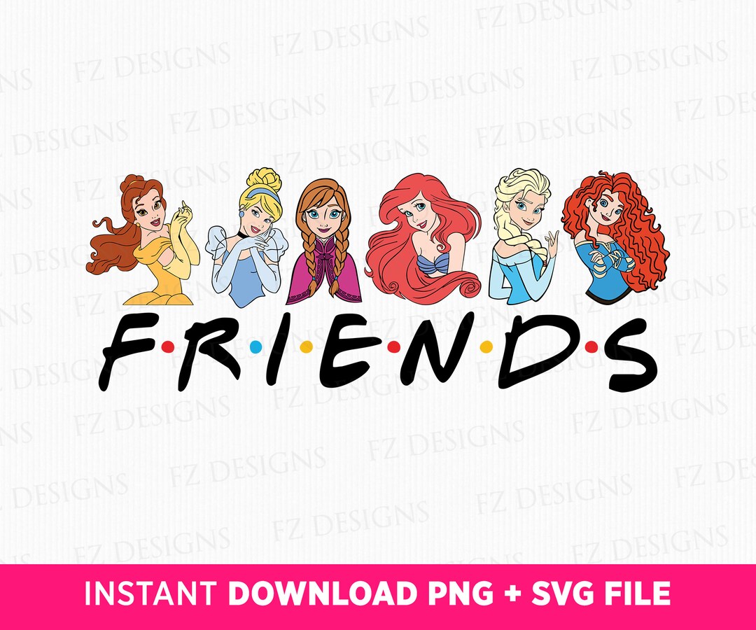 Princess Friends SVG, Family Vacation PNG (digital Download) - Etsy