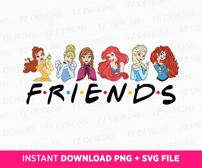 Princess Friends Svg, Family Vacation Png, Princess Best Friends Svg ...