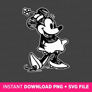 Miss Mouse Sketch SVG, Classic Cartoon (SVG PNG) - Etsy