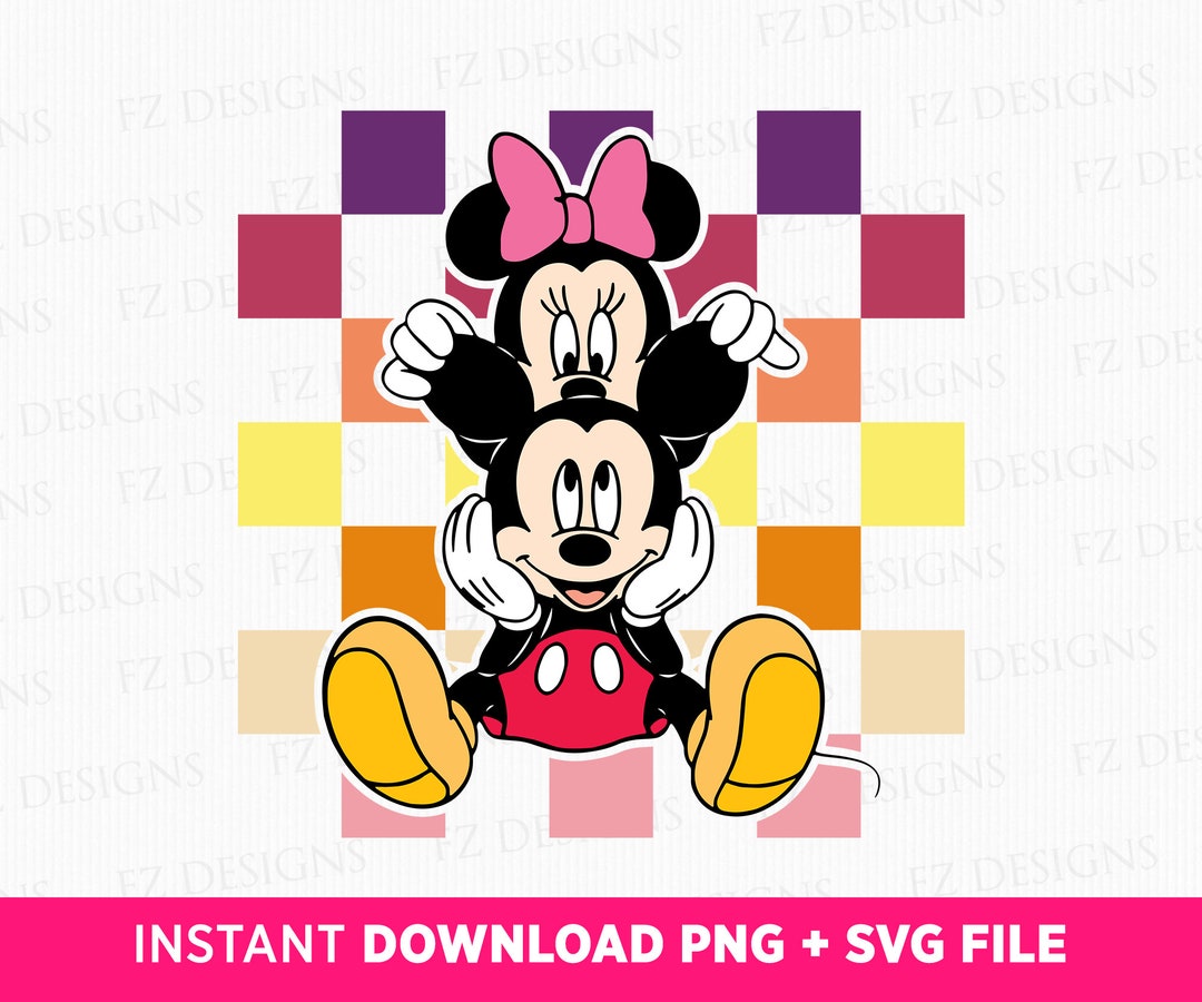 Checkered Mouse Couple SVG, Family Vacation Trip Design (instant ...