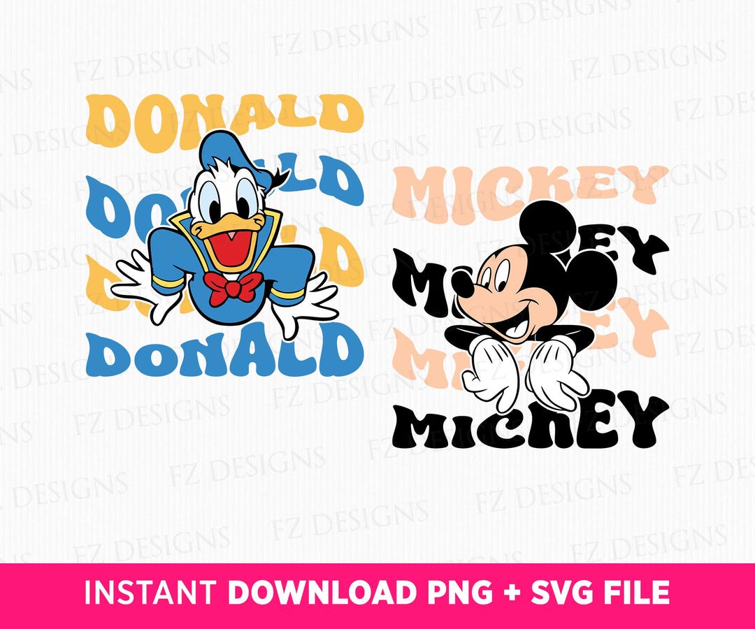 Mouse and Duck Svg, Cartoon Characters Svg, Family Vacation Svg, Family ...