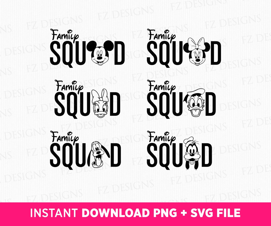 Bundle Family Squad Svg, Family Trip Svg, Mouse and Friends Svg, Family ...