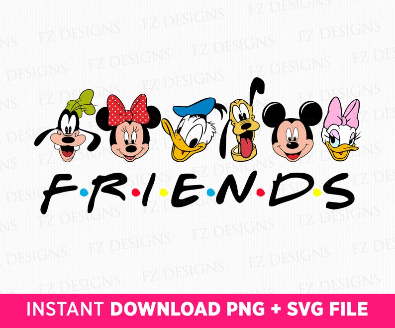 Mouse and Friends Svg, Best Friends Svg, Friends on the Line Svg ...