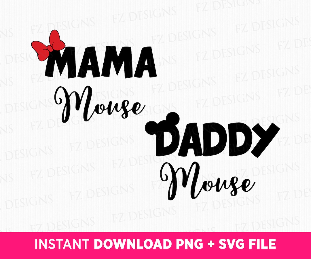 Mama Mouse Svg, Daddy Mouse Svg, Family Trip Svg, Family Vacation Svg ...
