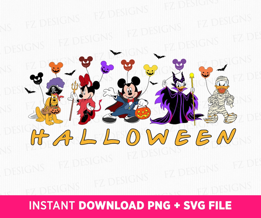 Halloween Mouse and Friends Svg, Happy Halloween Svg, Spooky Vibes Svg ...