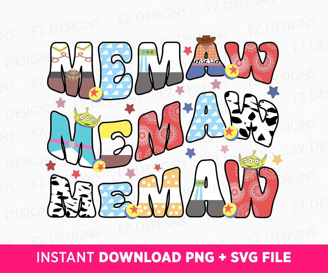 Toy Friends Memaw Svg, Family Trip Svg, Doodle Memaw Svg, Family ...
