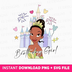 Princess Birthday Girl SVG, Magical Castle, PNG SVG Files (digital ...