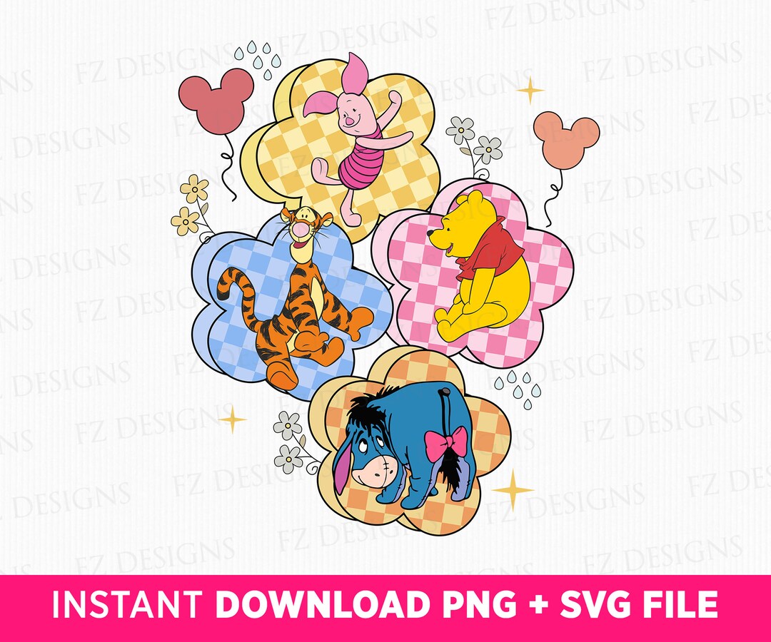 Checkered Bear and Friends SVG, Smiling Friends PNG Files (digital ...