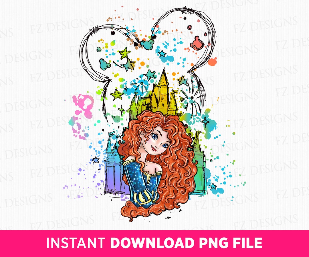 Beautiful Princess Png, Magical Kingdom Png, Watercolor Mouse Ear and ...