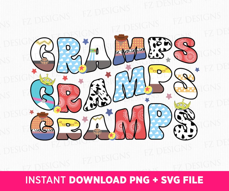Toy Friends Gramps SVG, Family Trip Birthday Design (PNG SVG Files) - Etsy
