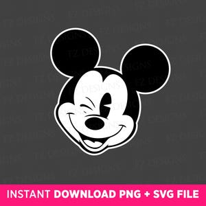 Winking Mouse Svg, Cute Mouse Face Svg, Family Vacation Svg, Print ...
