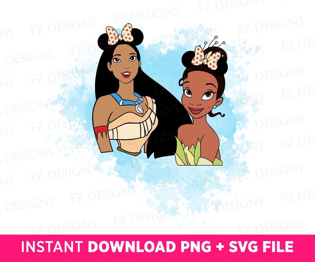 Watercolor Princesses Svg, Best Friends Princess Svg, Princess With Bow ...