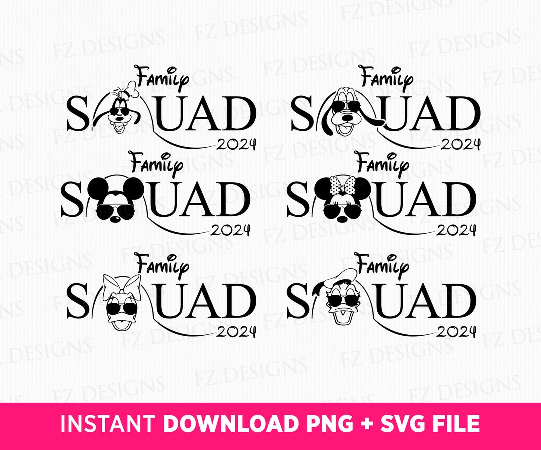 Bundle Family Squad Svg, 2024 Family Trip Svg, Mouse and Friends Svg ...