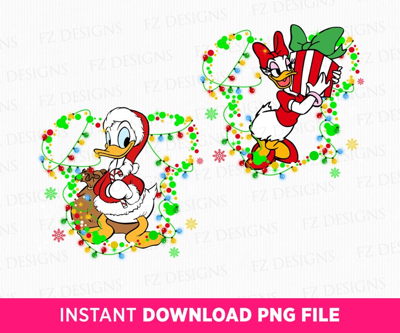Christmas Duck and Friend Png, Christmas Lights Png, Holiday Season Png ...