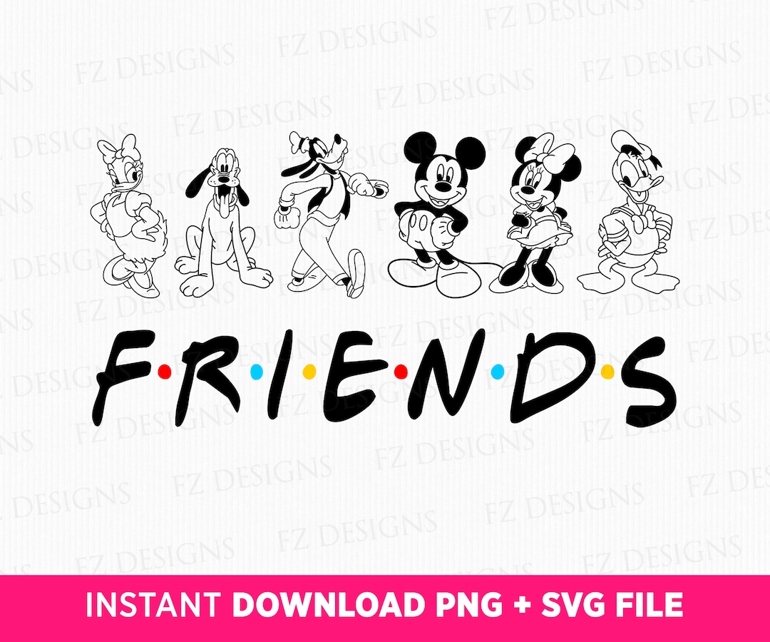 Mouse and Friends Svg, Friendship Svg, Family Vacation Svg, Family ...