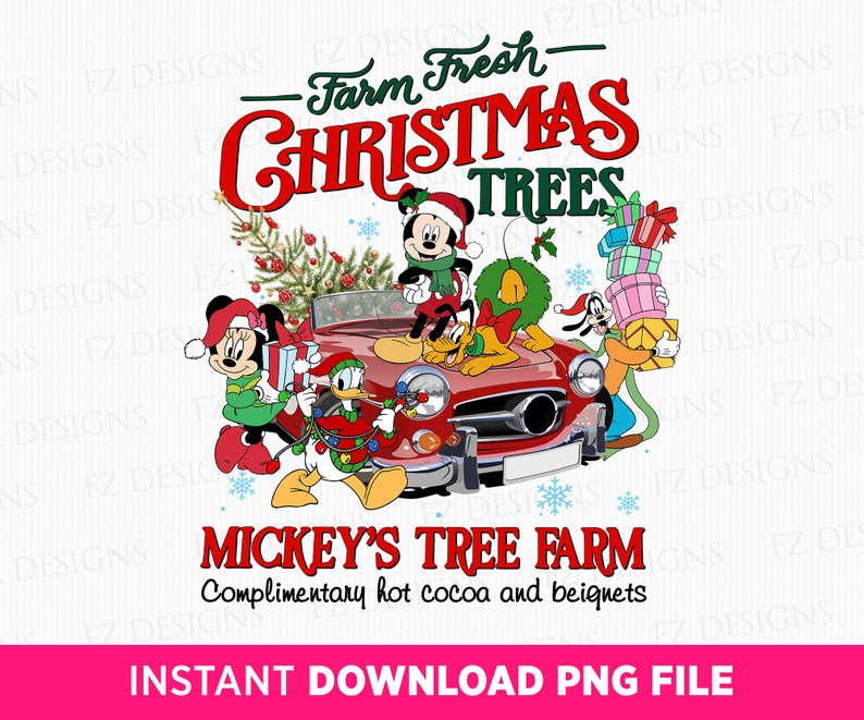 Christmas Mouse & Friends PNG, Farm Fresh Trees, Sublimation File - Etsy