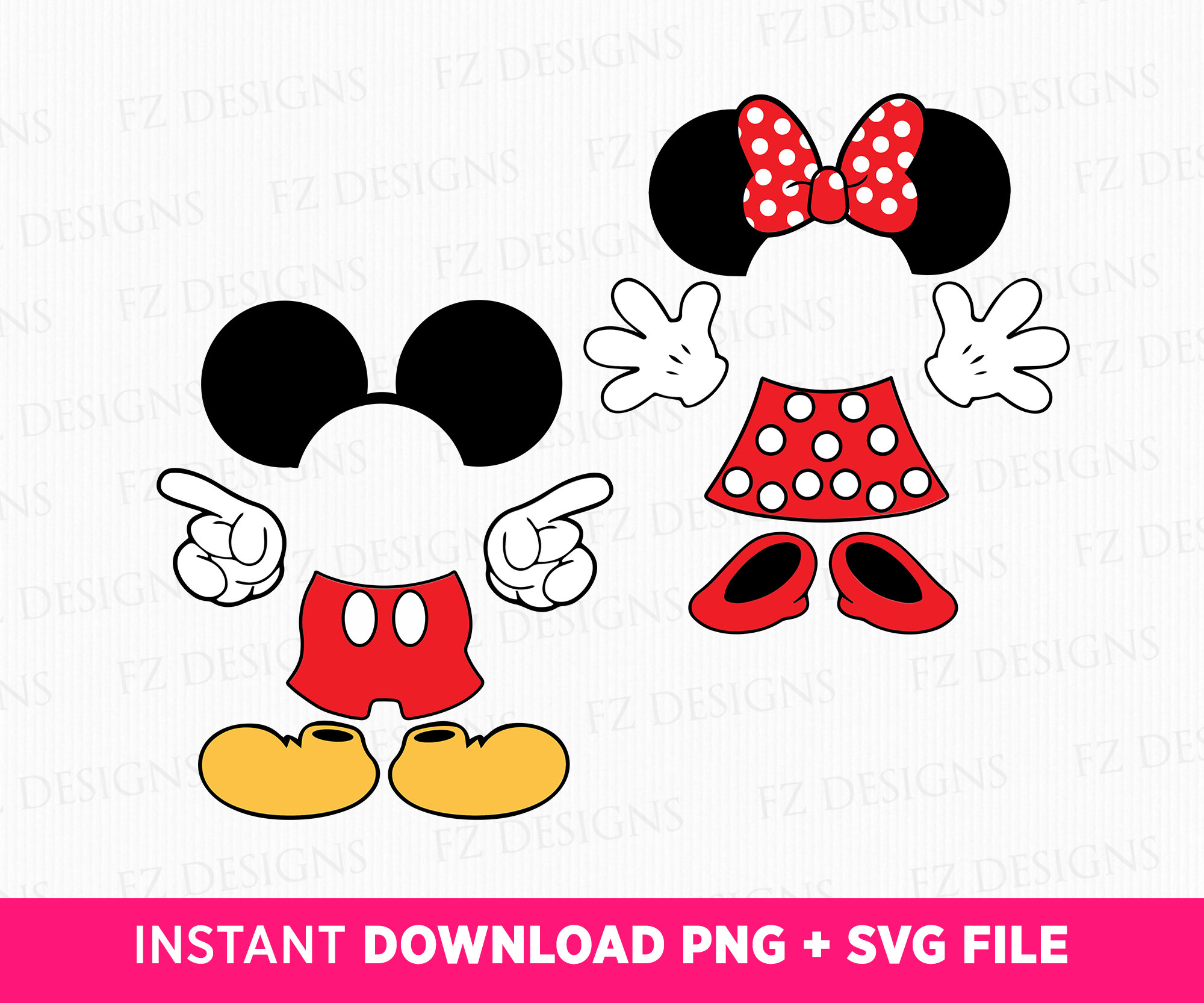 Mickey Mouse Body Parts Template