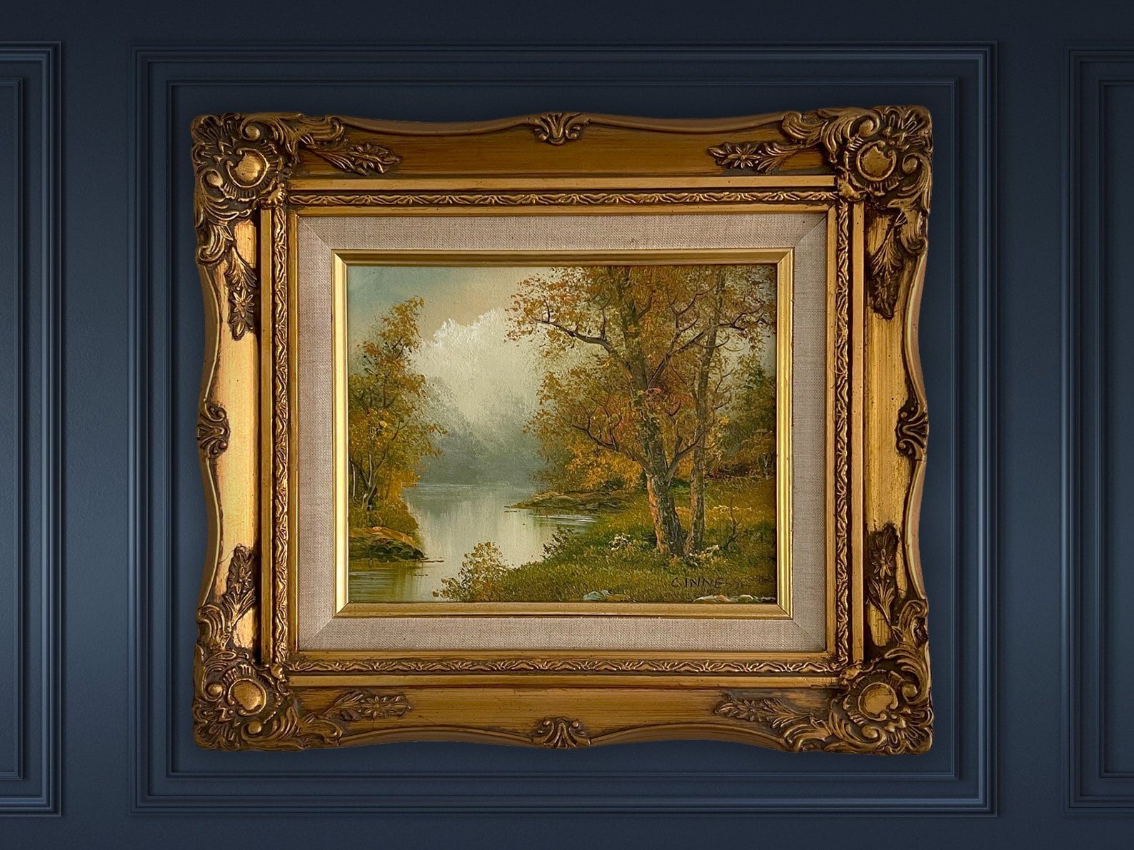 Antique 19th Century Exquisite Landscape Oil Painting, Painted and ...