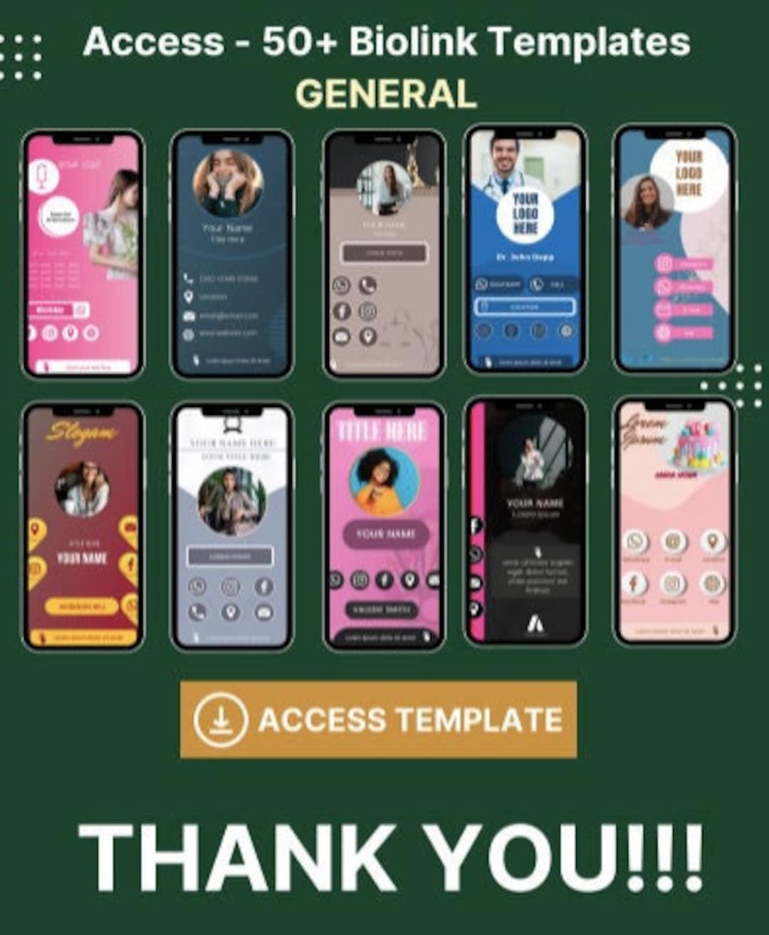 50 Biolink Templates for Beauty Fashion Travel Event and - Etsy