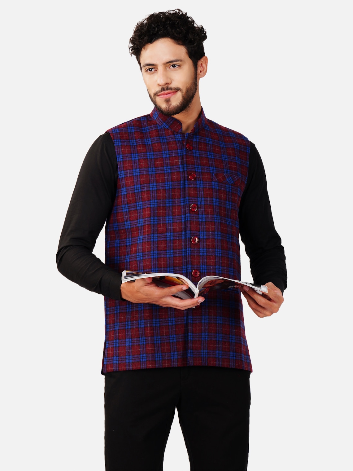 Men's Pure Wool Indian Traditional Nehru Jacket Modi Jacket for Wedding ...