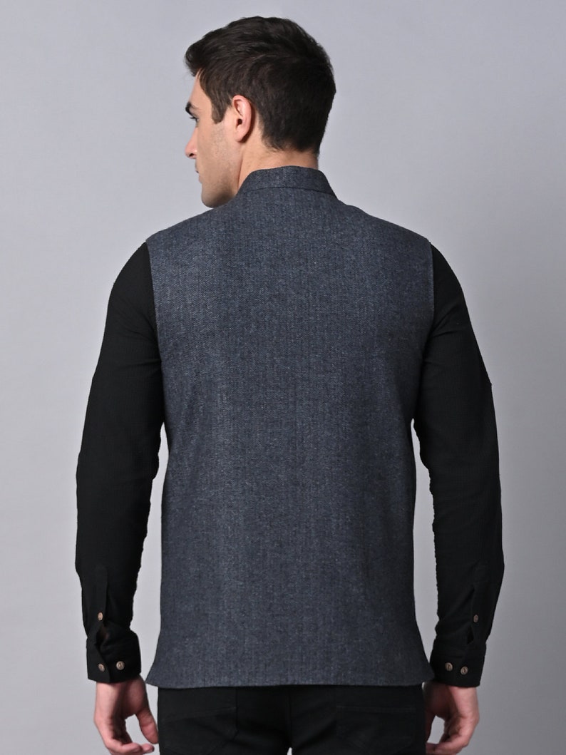 Men's Pure Wool Indian Traditional Nehru Jacket Modi Jacket for Wedding ...