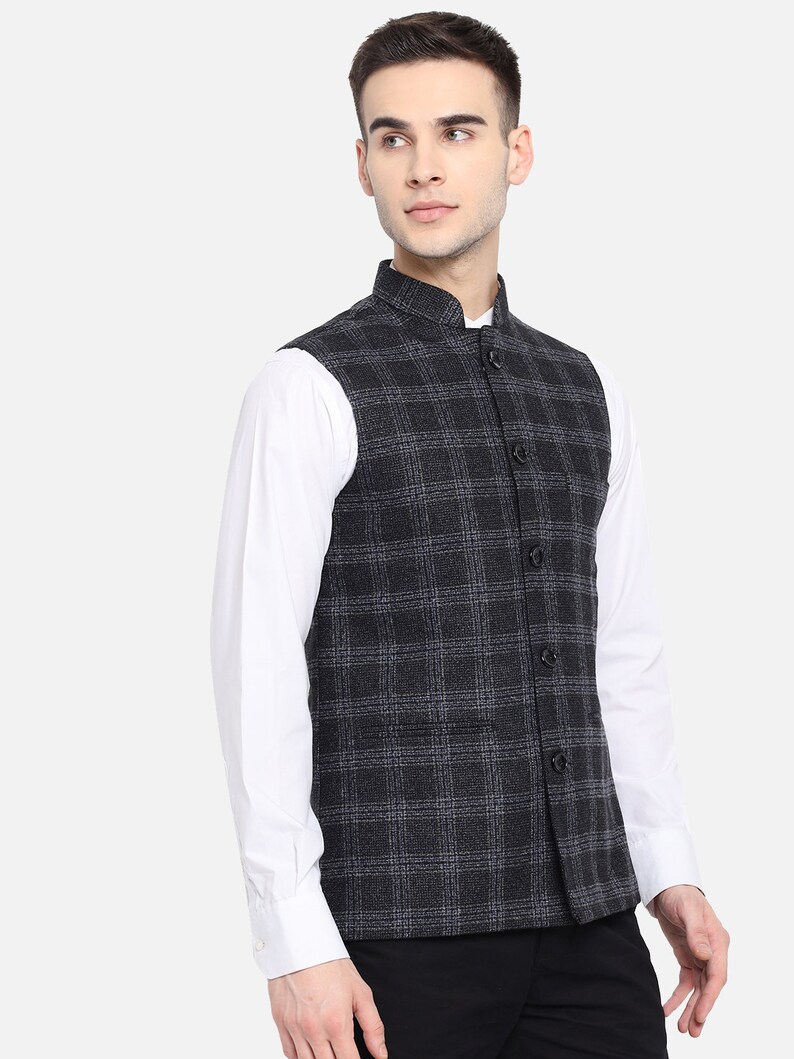 Men's Pure Wool Indian Traditional Nehru Jacket Modi Jacket for Wedding ...