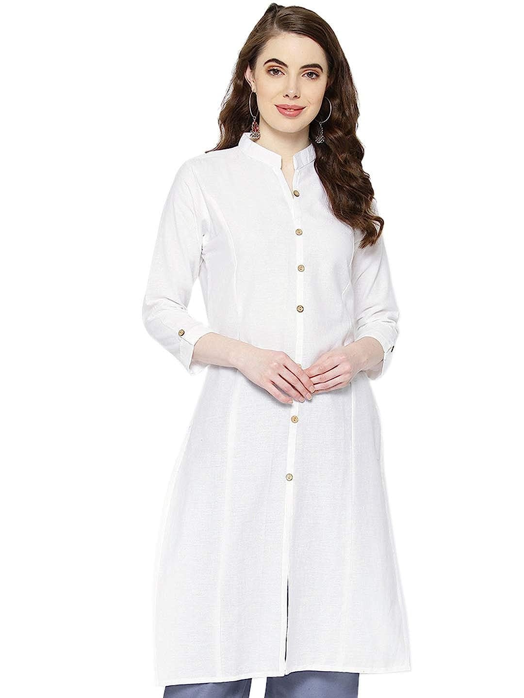 Women's Cotton Solid Kurti Multiple Colors Pure Cotton Kurti Top Tunics ...