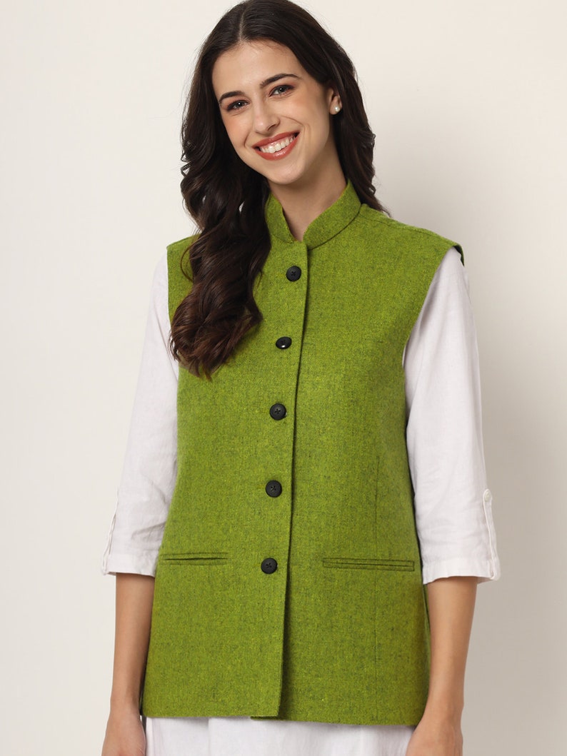Women's Pure Wool Indian Traditional Nehru Jacket Modi Jacket for ...