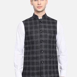 Men's Pure Wool Indian Traditional Nehru Jacket Modi Jacket for Wedding ...
