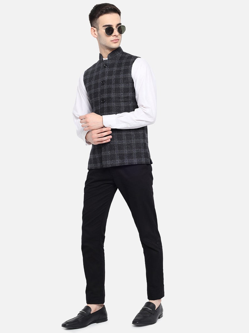Men's Pure Wool Indian Traditional Nehru Jacket Modi Jacket for Wedding ...