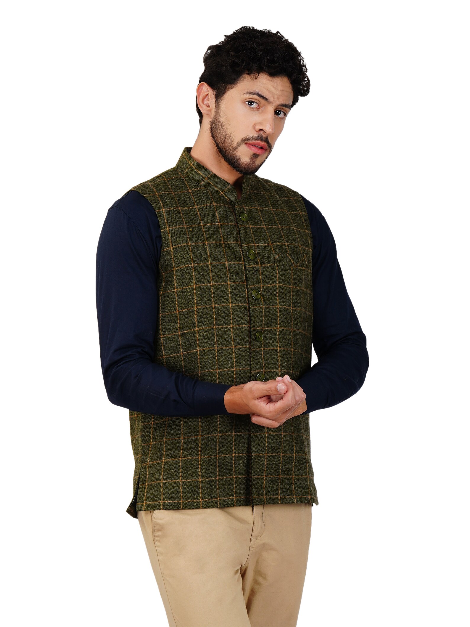 Men's Pure Wool Indian Traditional Nehru Jacket Modi Jacket for Wedding ...