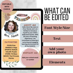 Meet the Teacher, Boho Meet the Teacher, Editable Meet the Teacher ...