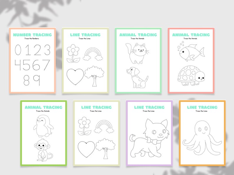 30 Preschool Tracing Worksheets: Practice Sheets for Pre K, Printable ...