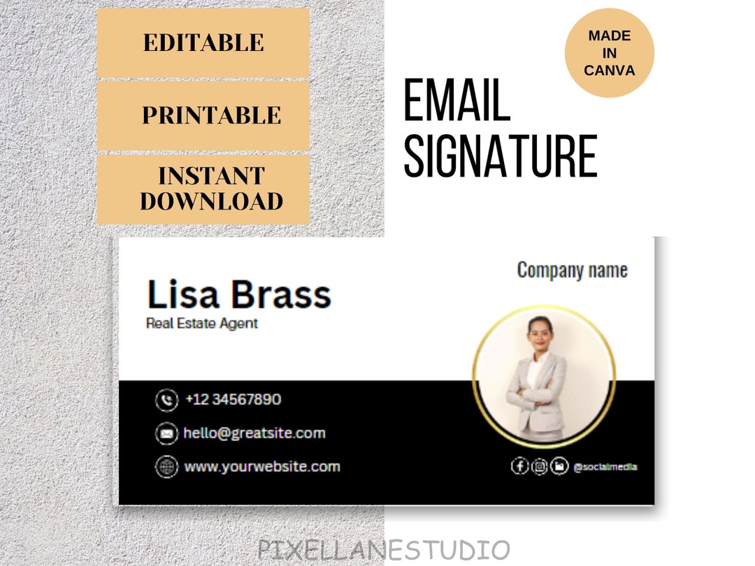 Email Signature Template Editable Email Signature Minimalist - Etsy