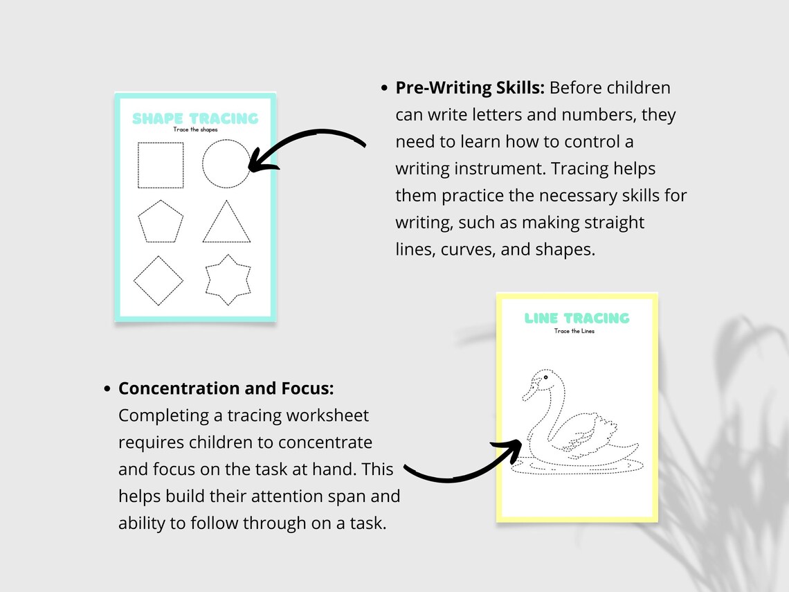 30 Preschool Tracing Worksheets: Practice Sheets for Pre K, Printable ...