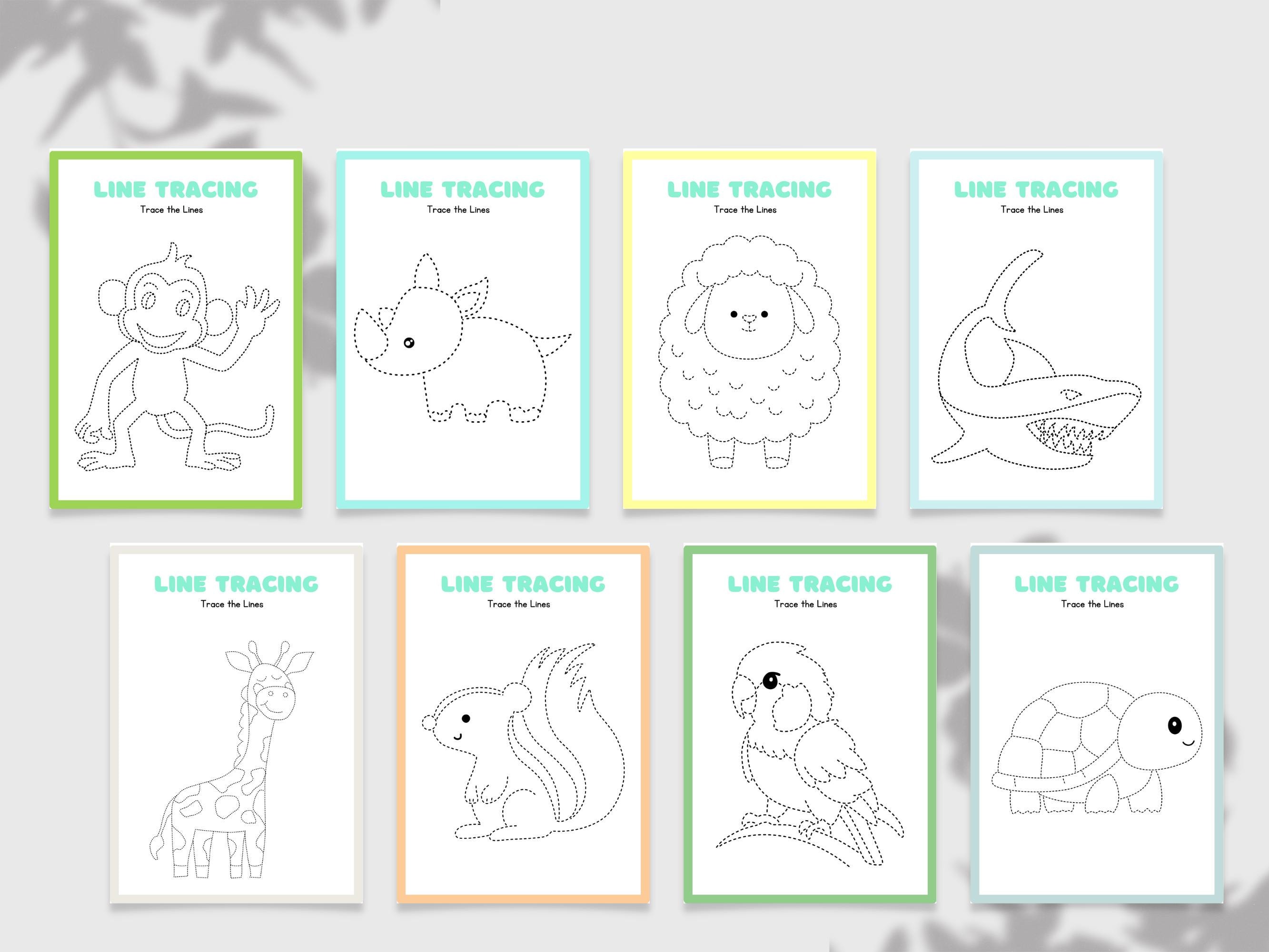 30 Preschool Tracing Worksheets: Practice Sheets for Pre K, Printable ...